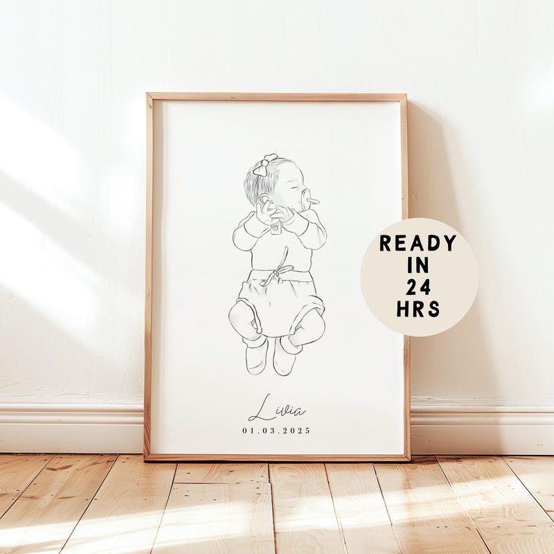 Baby Line Drawing - Etsy