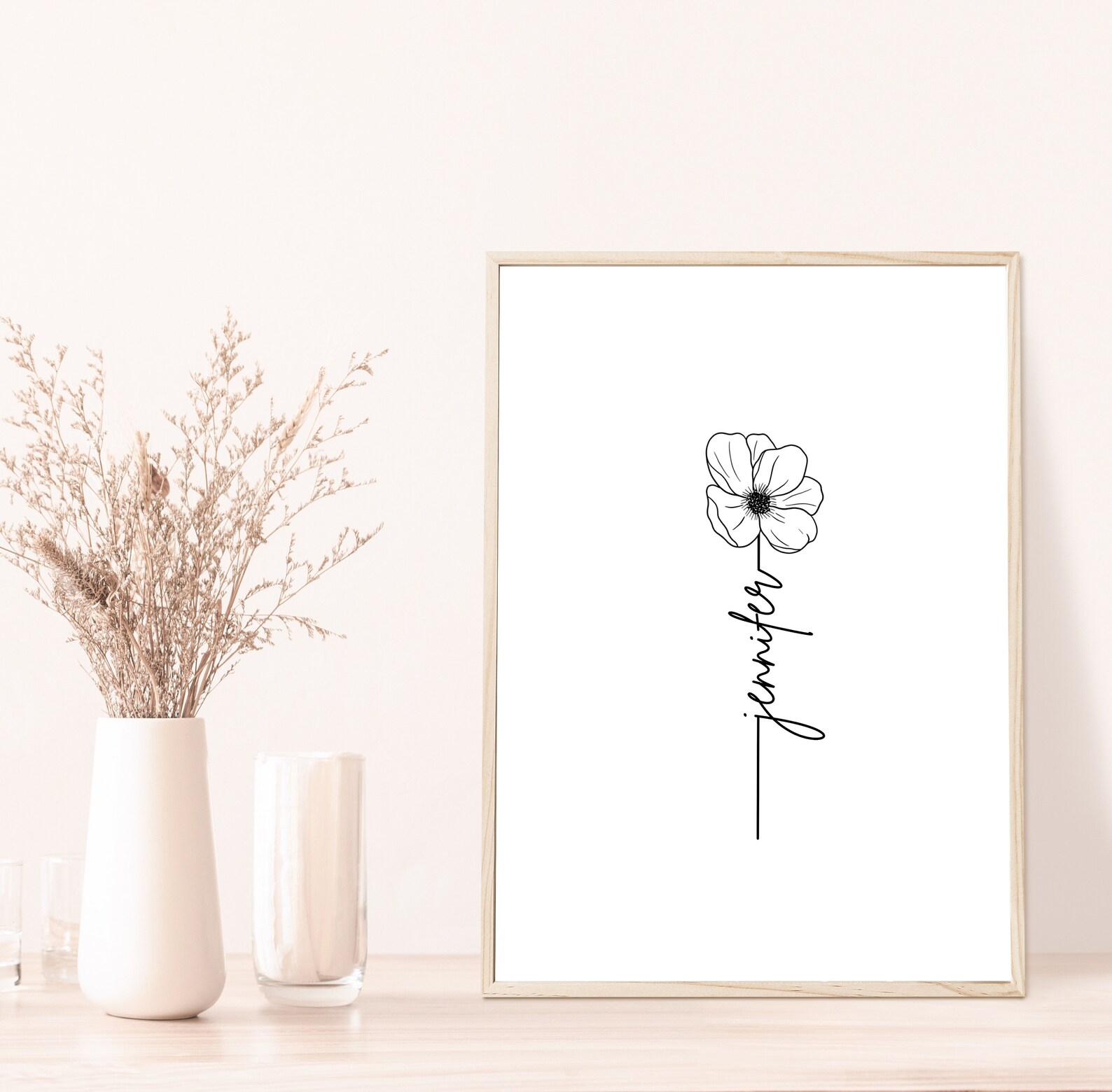 Custom Name Birth Flower Birth Month Flower Flower Tattoo - Etsy