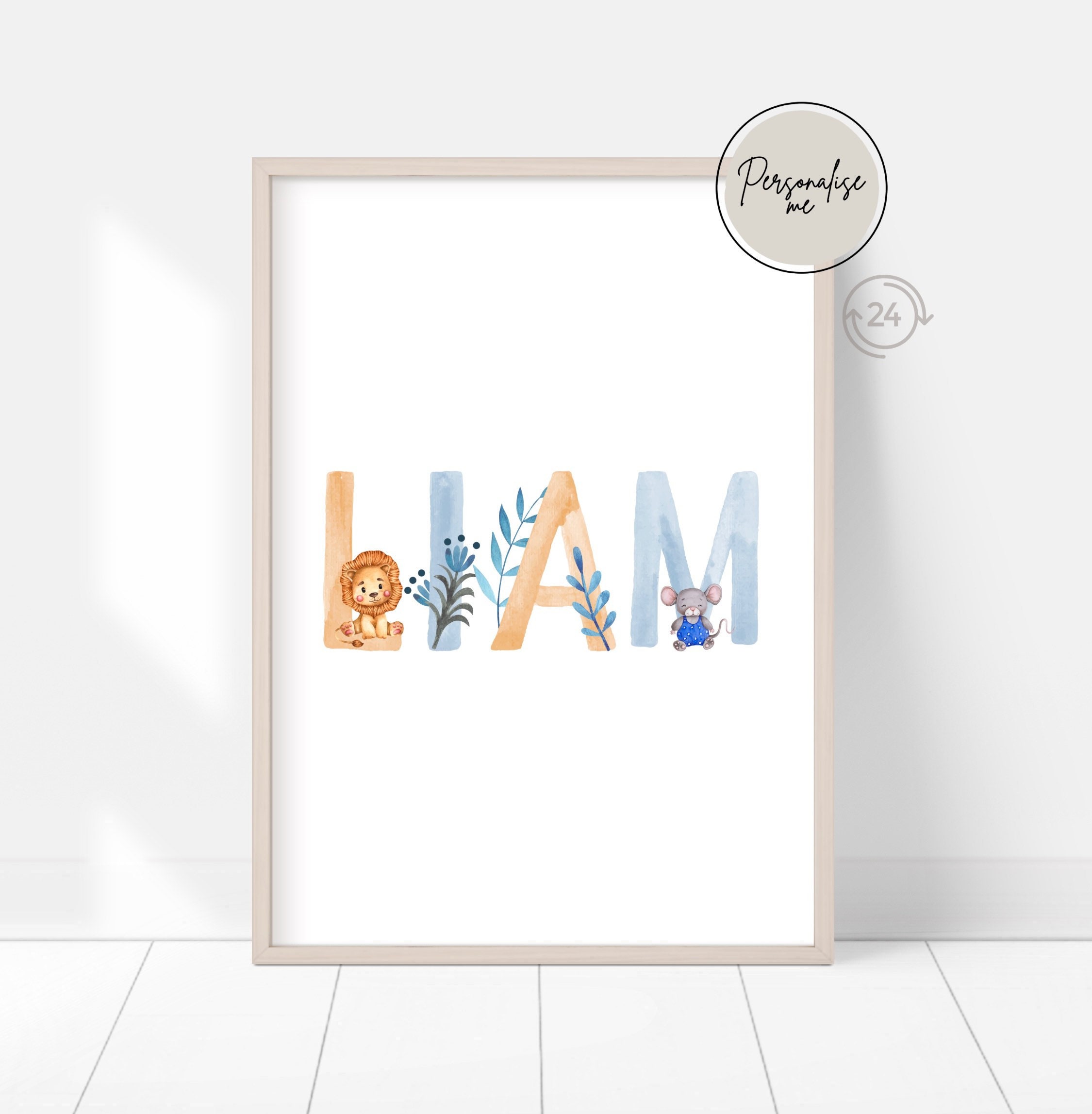 Printable Baby Boy Name Sign Boy Baby Name Sign Personalised - Etsy