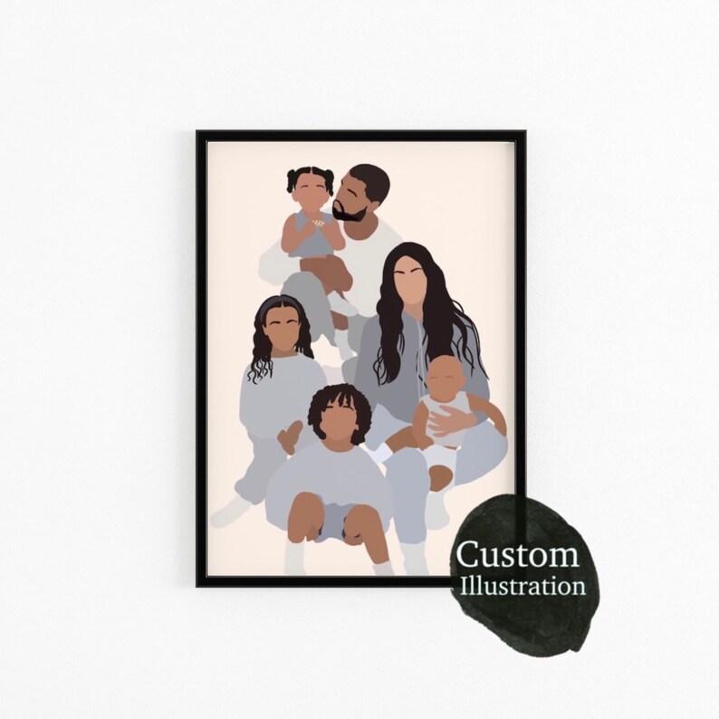 Custom Minimalist Digital Portrait Faceless Illustration - Etsy