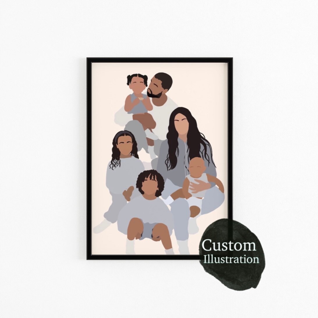 Custom Minimalist Digital Portrait Faceless Illustration - Etsy