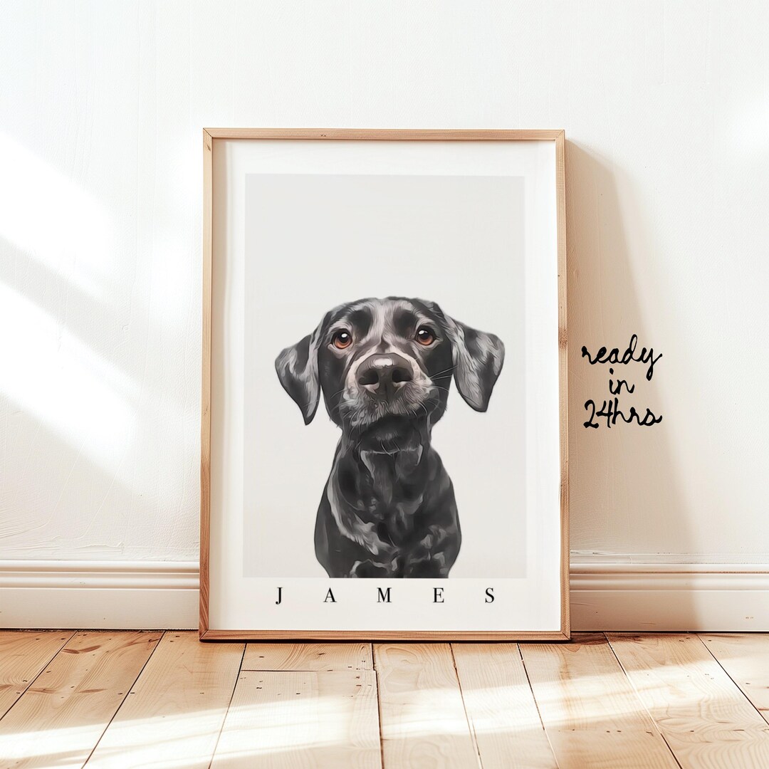 Custom Pet Portrait: Dog Memorial Art, Personalized Photo Edit (digital ...