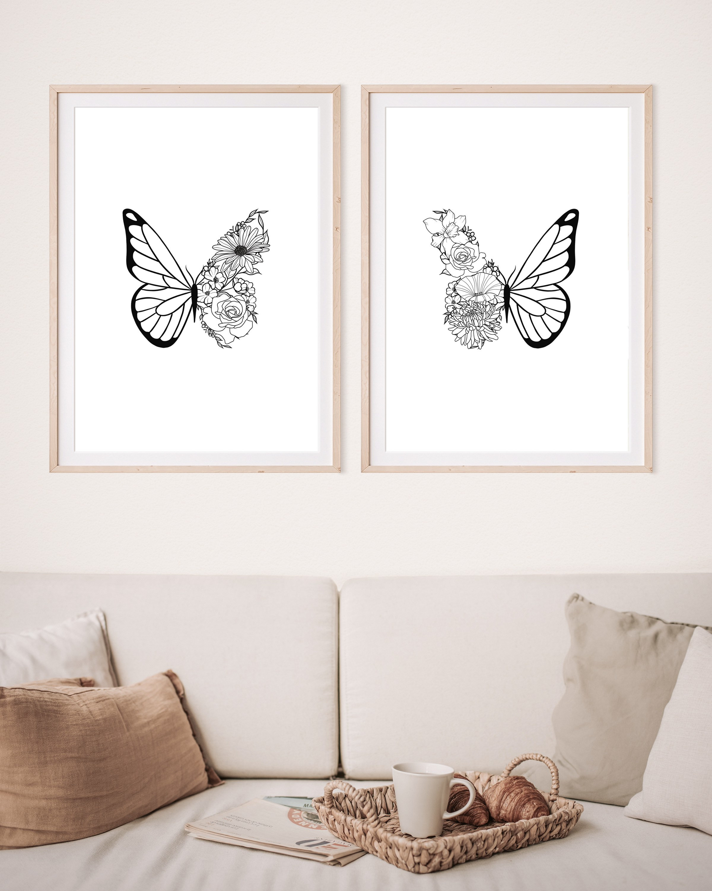 Custom Family Birth Flower / Butterfly Bouquet Birth Month - Etsy Australia