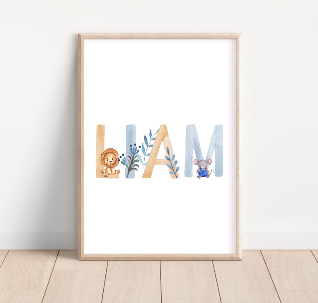 Printable Baby Boy Name Sign, Boy Baby Name Sign, Personalised Baby ...