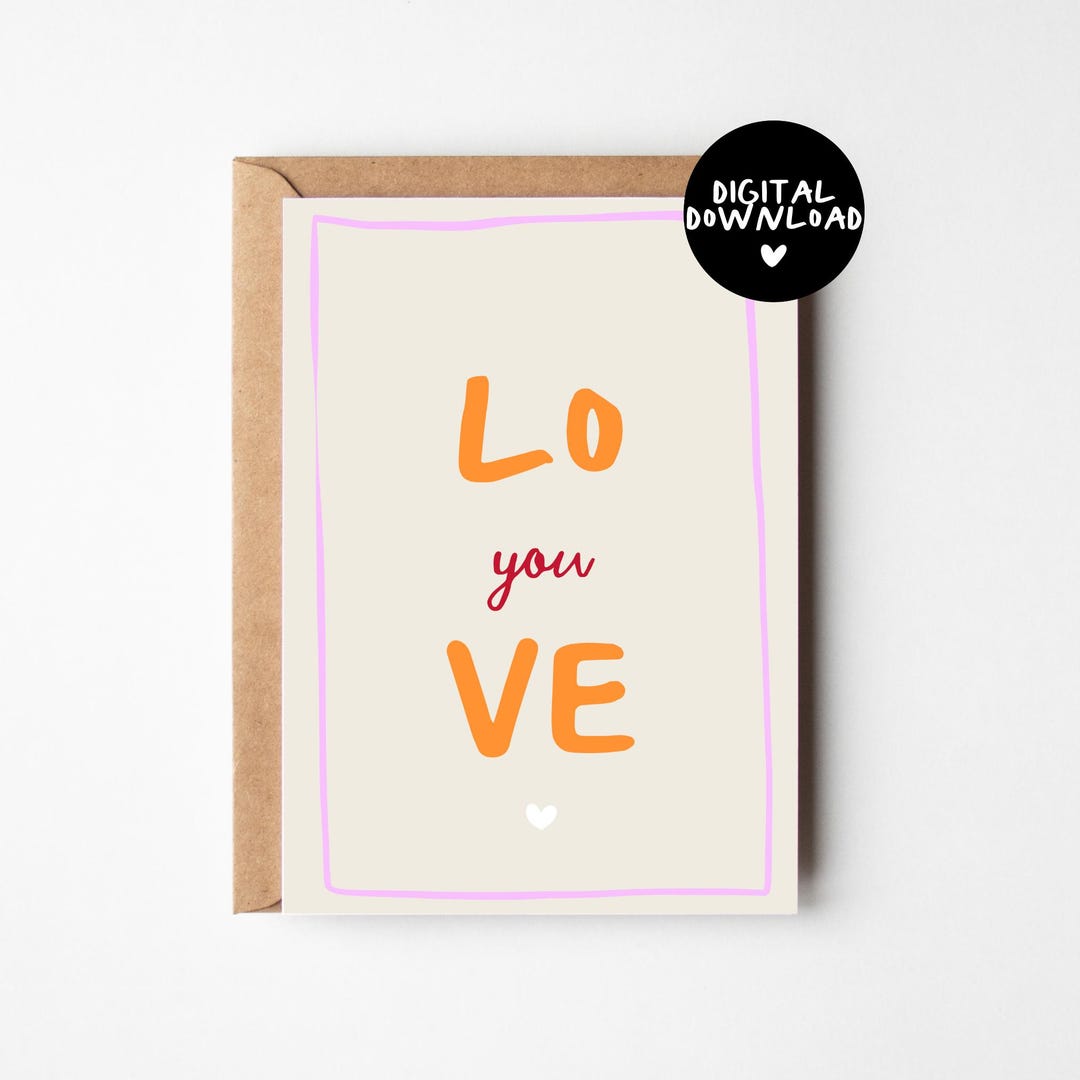 Printable Valentines Day Card, Digital Love Card, Valentine Card for ...