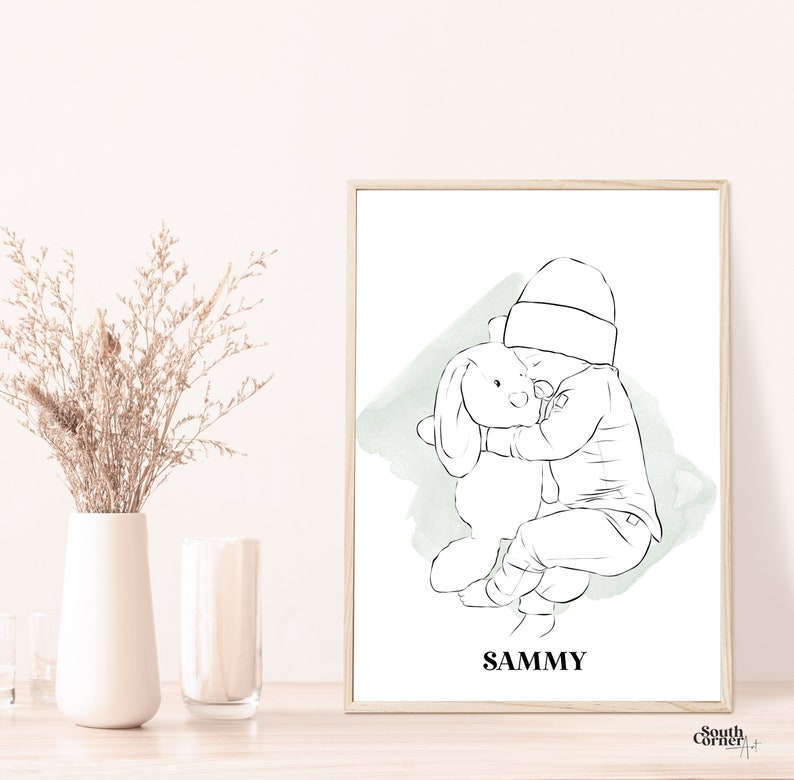 Custom Baby Line Drawing Birth Poster Newborn Gift Custom - Etsy