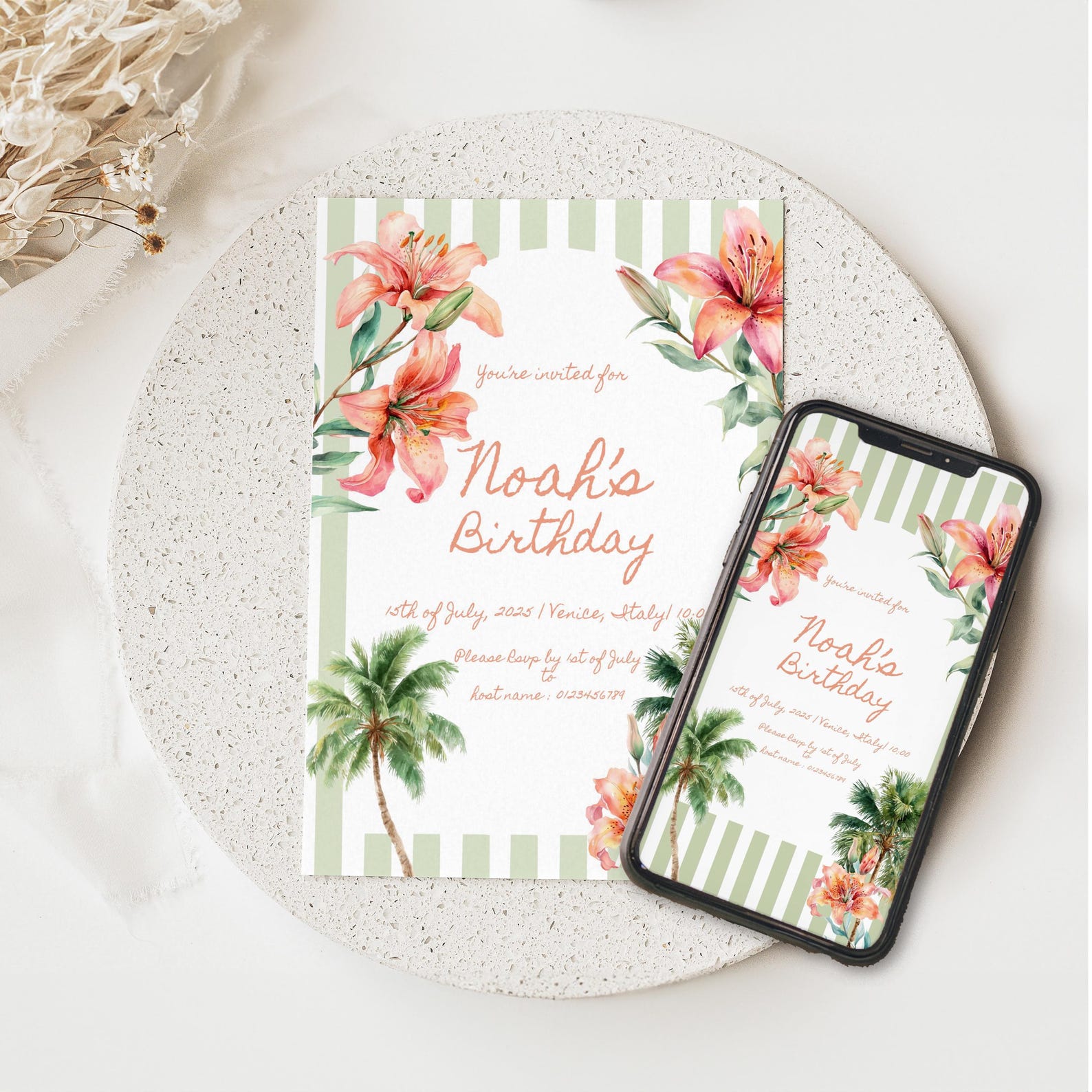Birthday Invitation Tropical Birthday Invite Any Age Aloha Summer Party ...