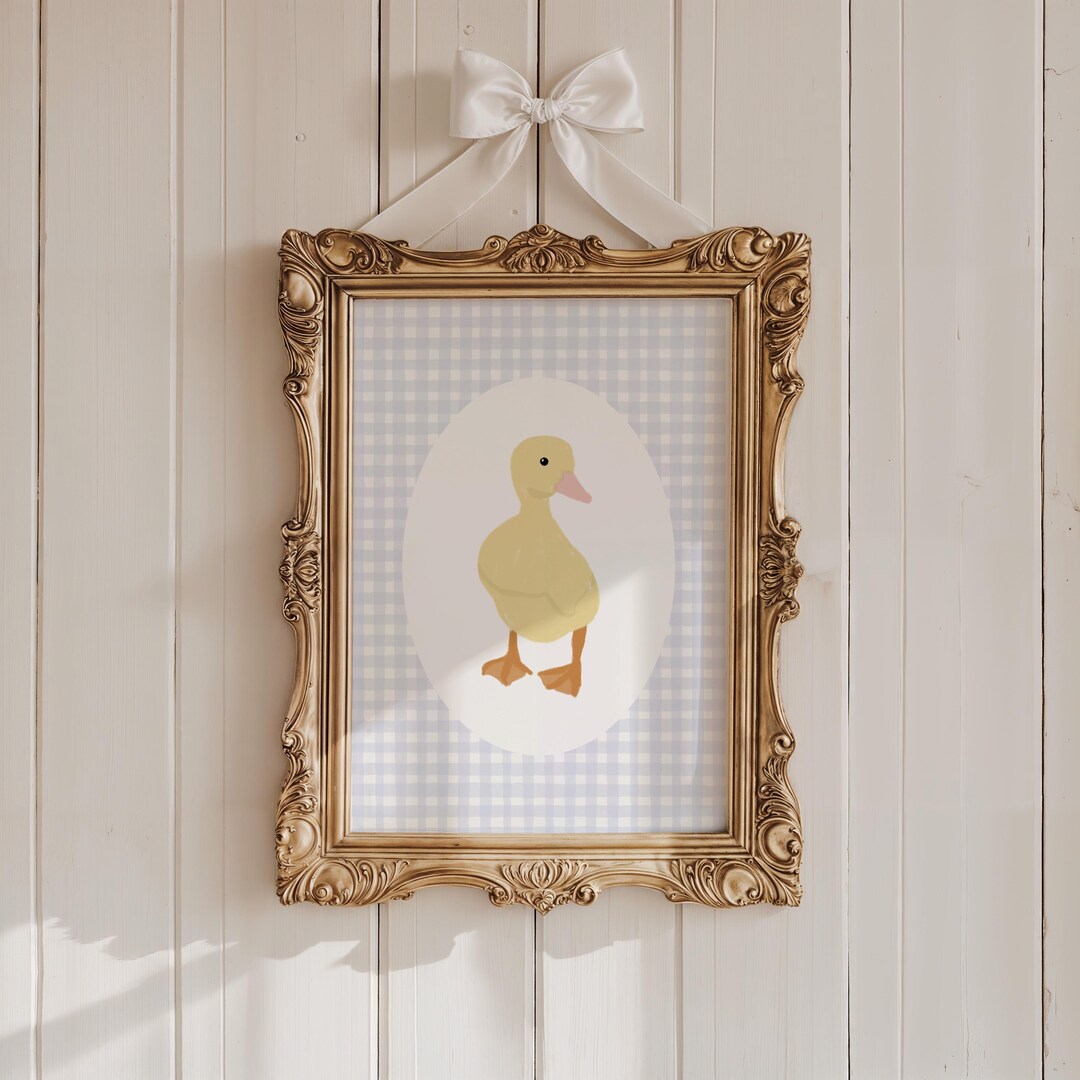 Coquette Duck Print, Nursery Print, Hand Drawn Nursery Wall Art ...