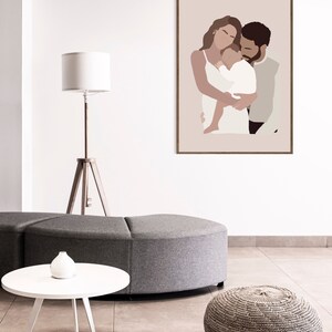 Custom Minimalist Digital Portrait , Faceless Illustration , Faceless ...