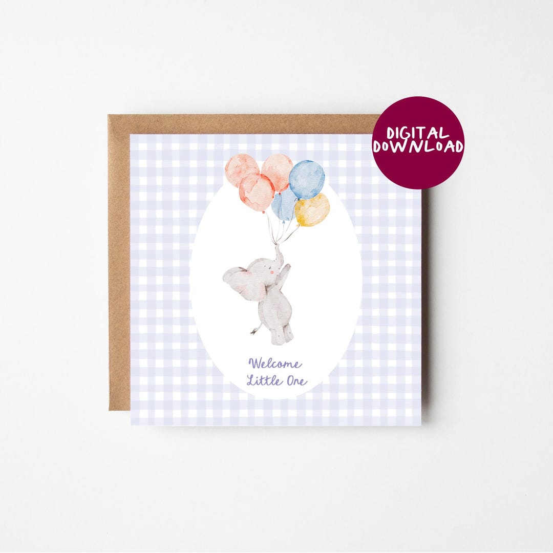 Printable Welcome Little One Card, Newborn Card Printable, Digital ...