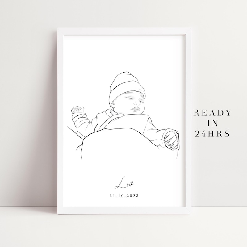 Baby Line Drawing - Etsy