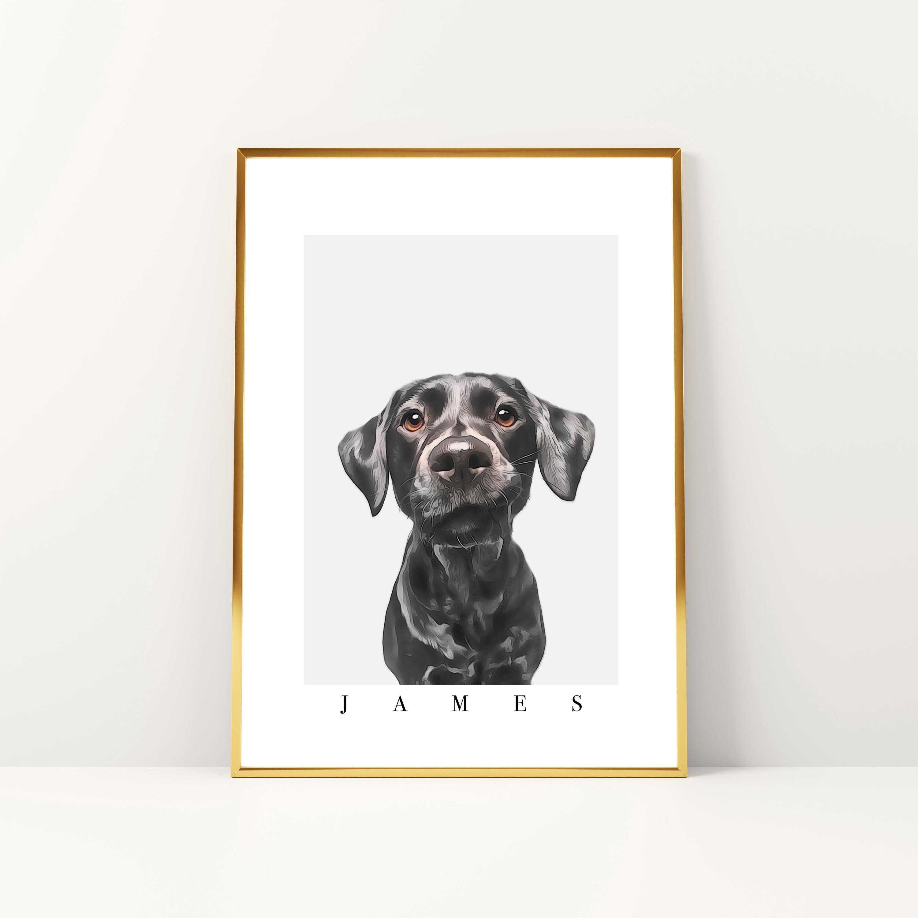 Custom Pet Portrait: Dog Memorial Art, Personalized Photo Edit (digital ...