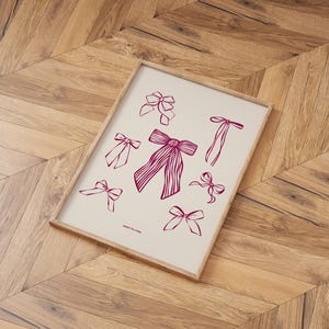 Coquette Bow Poster, Bow Printable Wall Art for Dining Room Wall ...