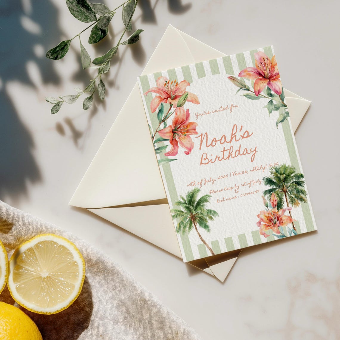 Birthday Invitation Tropical Birthday Invite Any Age Aloha Summer Party ...
