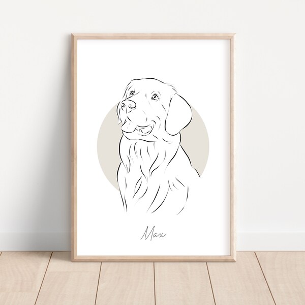 One Line Drawing Dog - Etsy