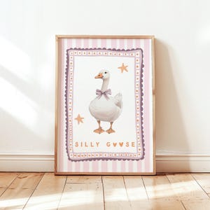 Silly Goose Print, Cute Goose Poster, Goose Theme Wall Art, Trendy ...