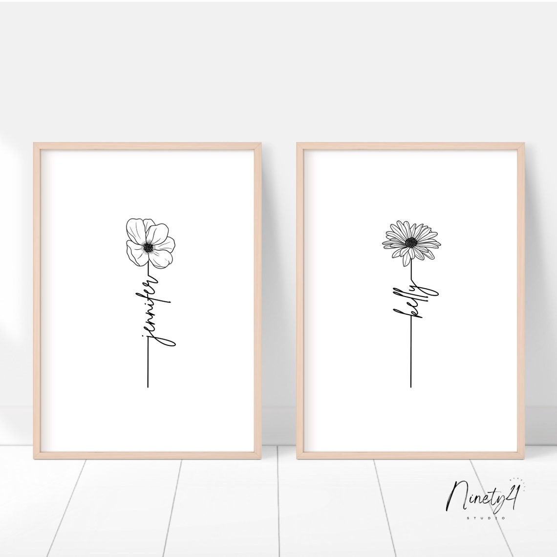 Custom Name Birth Flower Birth Month Flower Flower Tattoo - Etsy