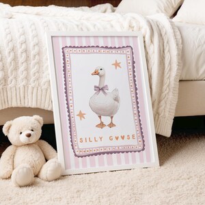 Silly Goose Print, Cute Goose Poster, Goose Theme Wall Art, Trendy ...