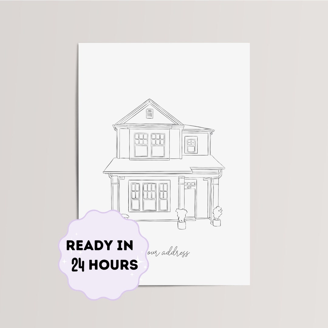 Custom House Portrait, First Home Gift, Custom Portrait, New Home ...