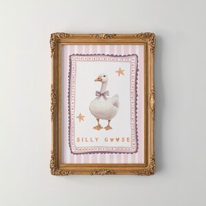 Silly Goose Print, Cute Goose Poster, Goose Theme Wall Art, Trendy ...