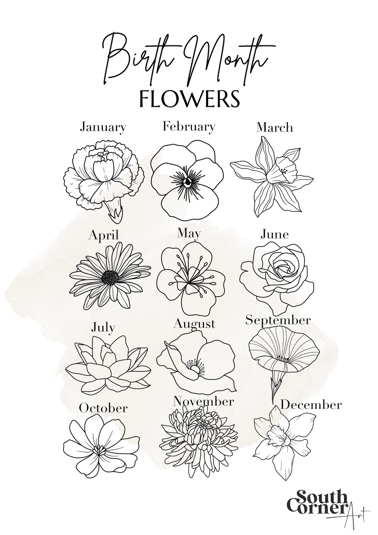 Custom Family Birth Flower Bouquet Birth Month Flower - Etsy