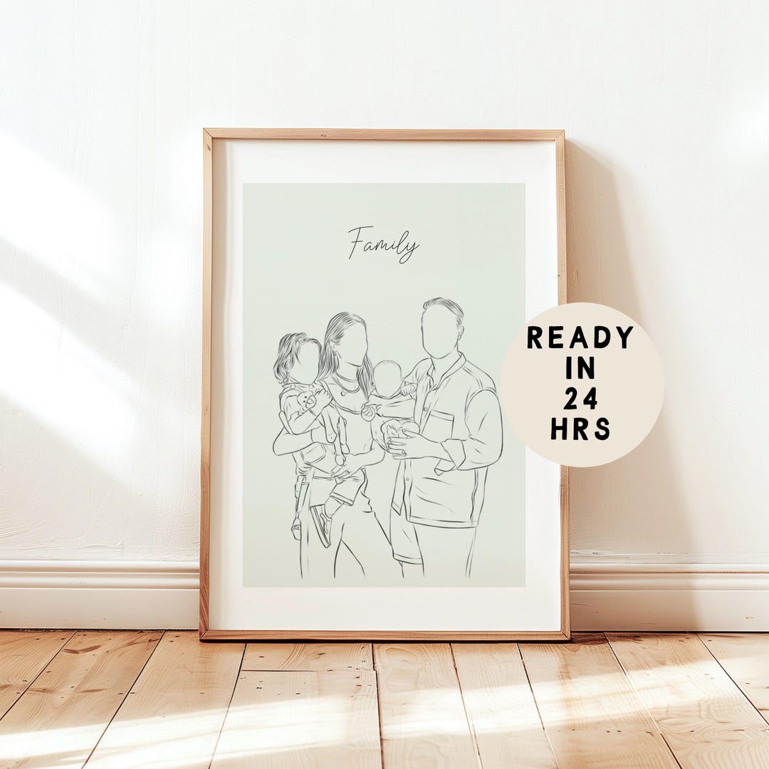 Custom Line Drawing Couple Custom Portrait Wedding Portrait Sketches ...