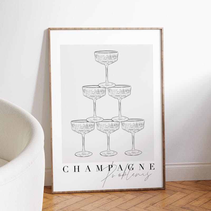 Champagne Print - Etsy