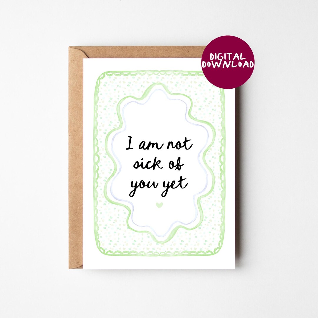 Printable Funny Love You Card, Digital Love Card, Valentine Card for ...