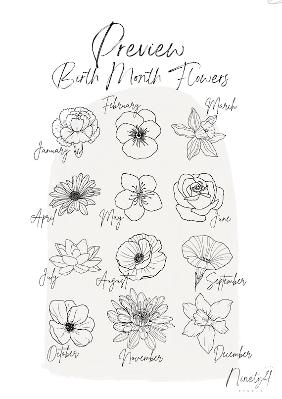 Birth Month Flower Tattoos Designs Orangetattooshop