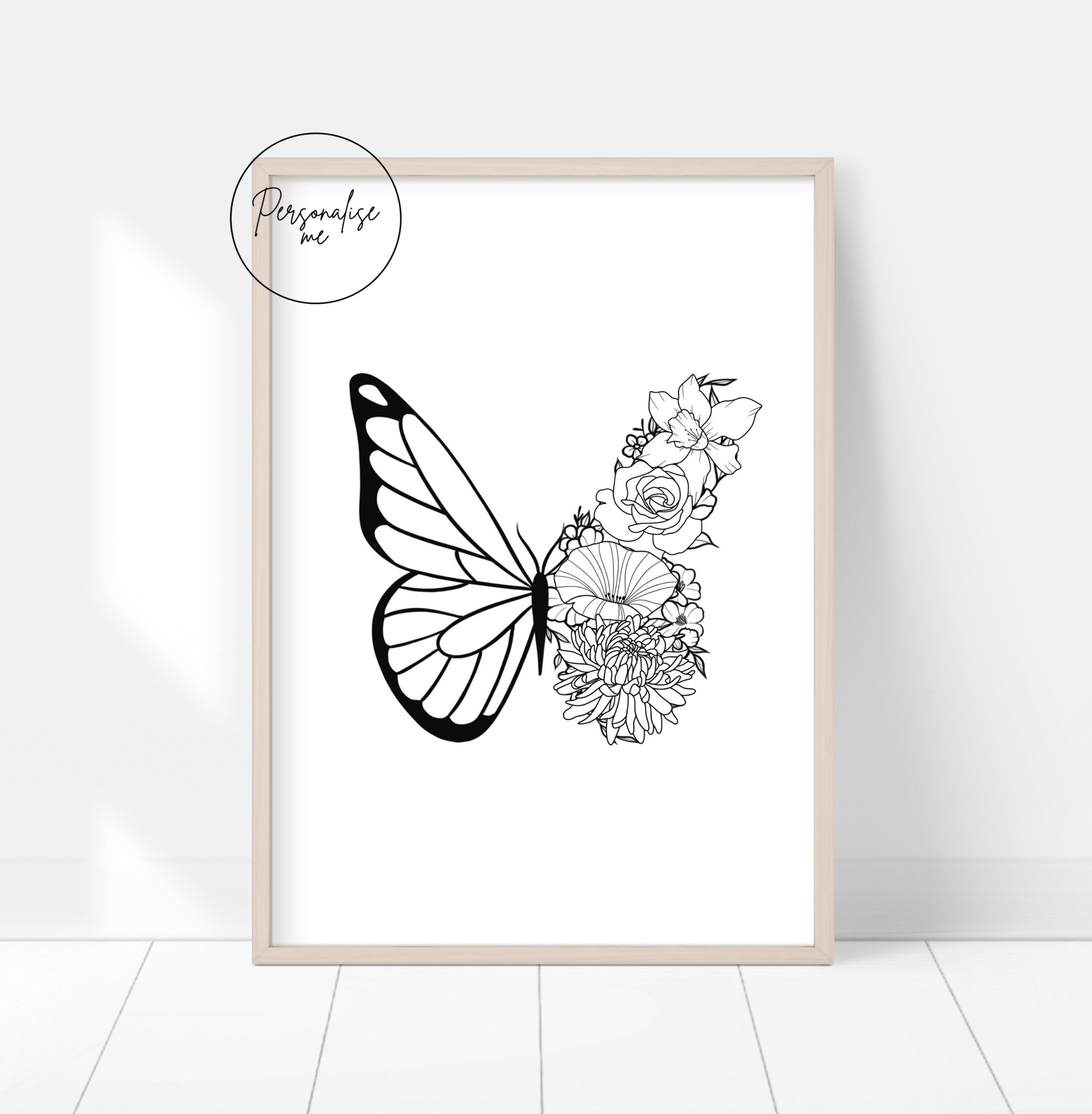 Custom Family Birth Flower / Butterfly Bouquet Birth Month - Etsy Australia
