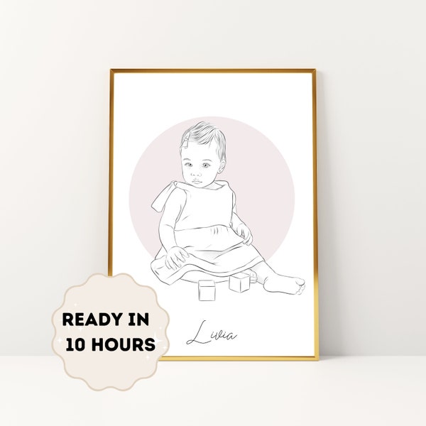 Baby Line Drawing - Etsy