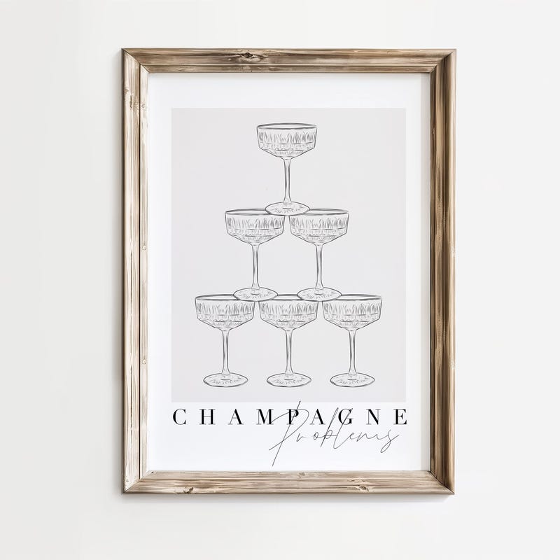 Champagne Print - Etsy