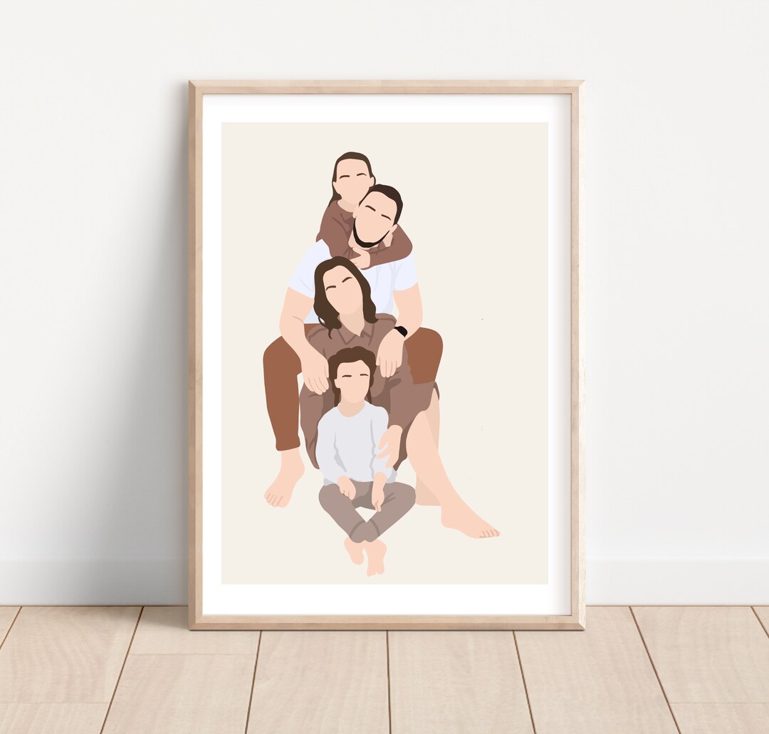 Custom Minimalist Digital Portrait , Faceless Illustration , Faceless ...