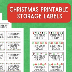 Printable Christmas Storage Labels, Holiday Decor Tags (PDF) - Etsy