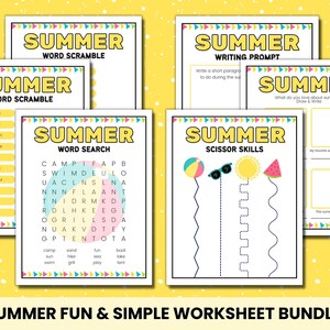 Summer Printable Worksheets | End of Year Summer | Word Search | Word ...