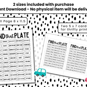 License Plate Game | Road Trip Coloring Page Printable for Kids ...