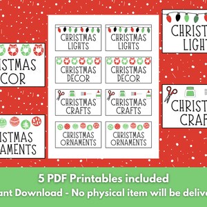 Printable Christmas Storage Labels, Holiday Decor Tags (PDF) - Etsy