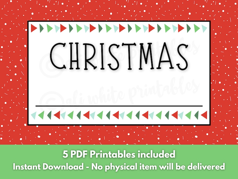 Printable Christmas Storage Labels, Holiday Decor Tags (PDF) - Etsy