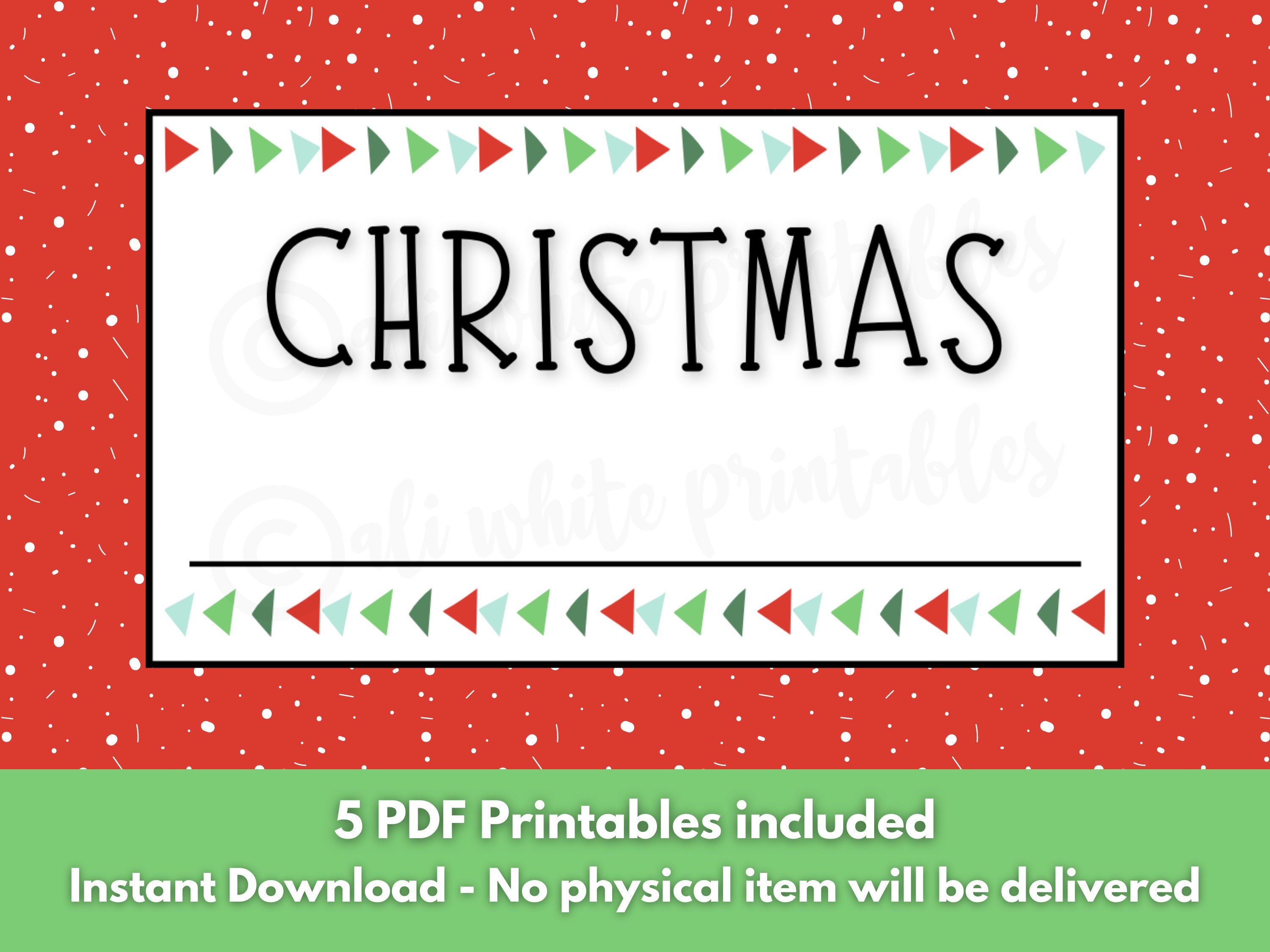 Printable Christmas Holiday Storage Labels Tags Instant Download PDF ...