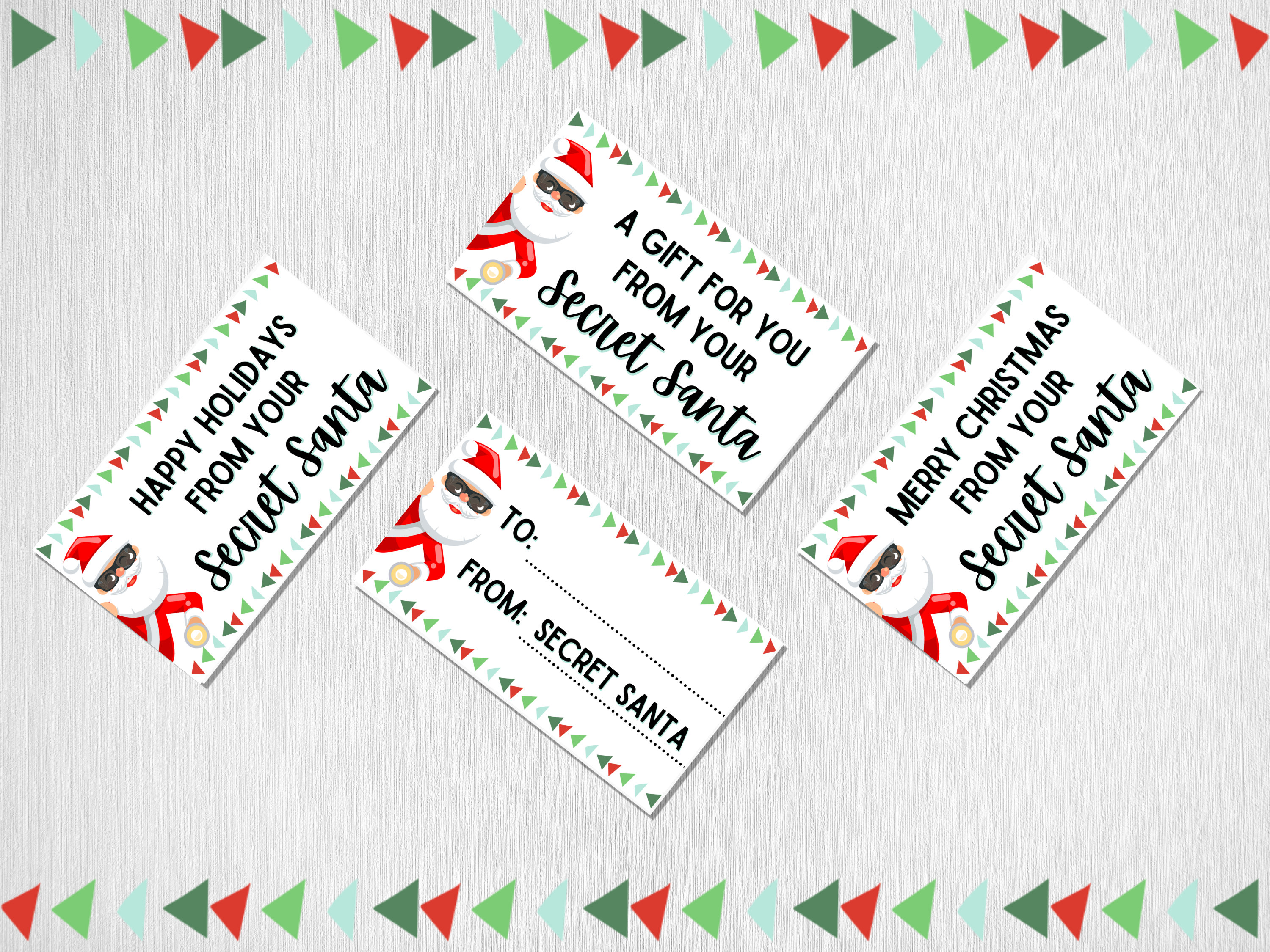 Secret Santa Printable Modern Gift Tags Gift Exchange PDF Christmas ...