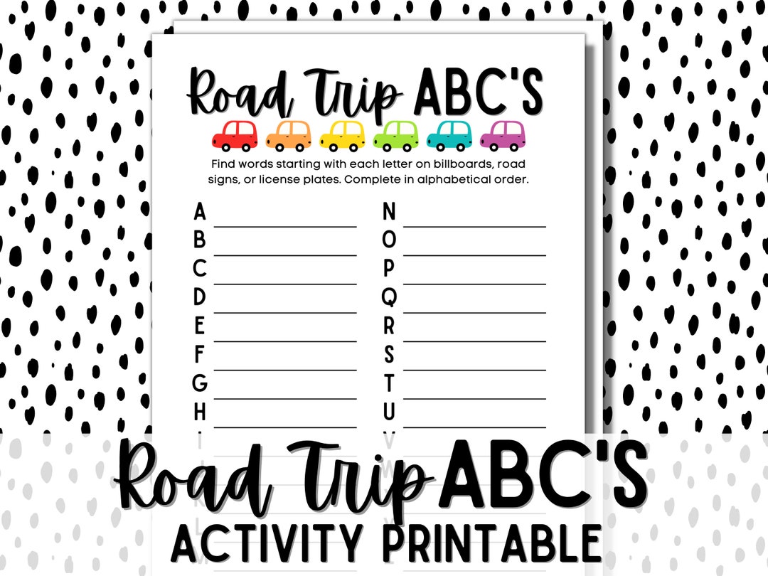 Abc's Game for Road Trip | Alphabet Game Printable for Kids | Travel ...