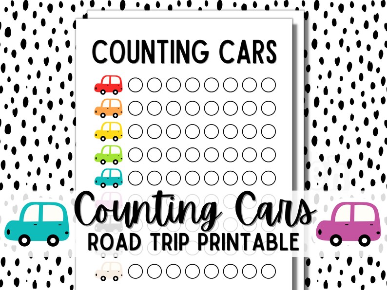 Counting Colored Cars Printable Kids Road Trip Fun Summer - Etsy