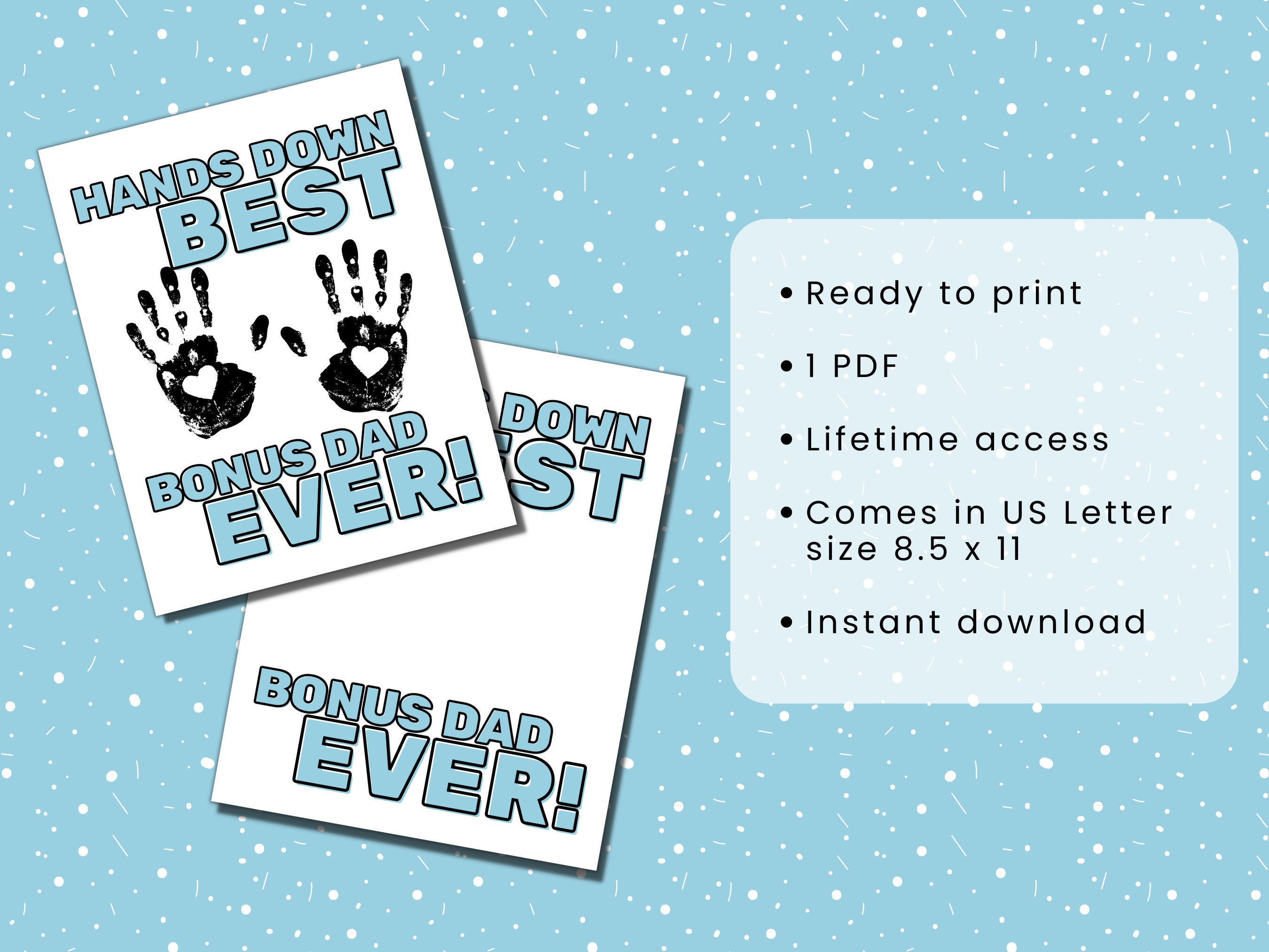 Bonus Dad Gift DIY Handprint Craft Father's Day 2023 Daycare Activities ...