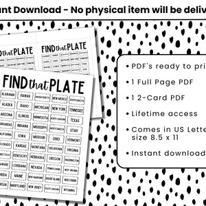 License Plate Game: Road Trip Activity, Coloring Page (PDF) - Etsy