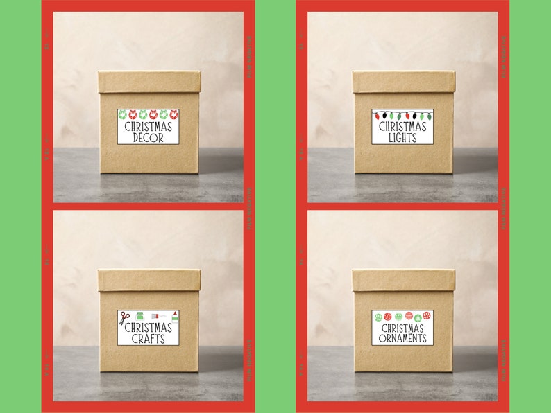 Printable Christmas Storage Labels, Holiday Decor Tags (PDF) - Etsy