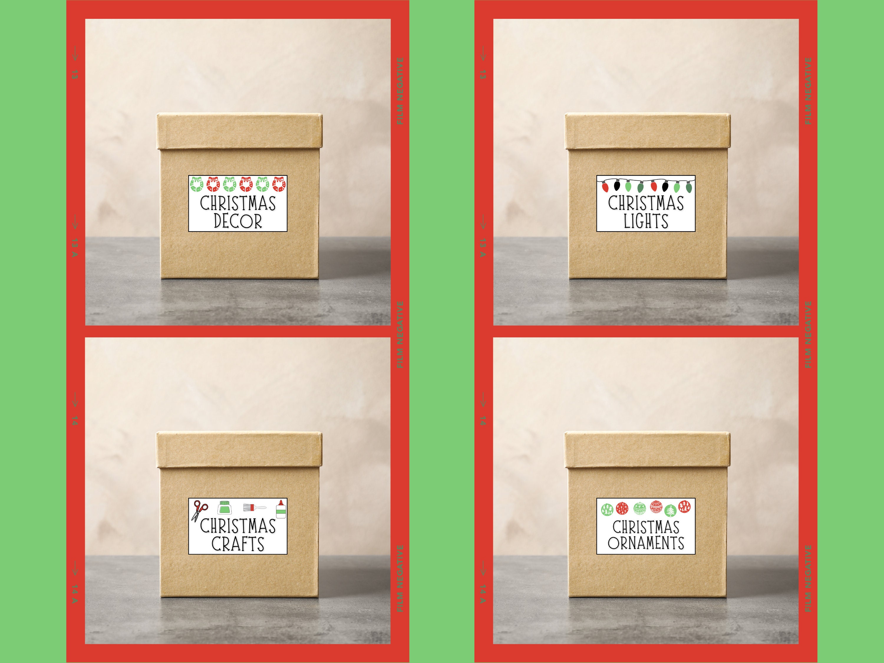 Printable Christmas Storage Labels, Holiday Decor Tags (PDF) - Etsy