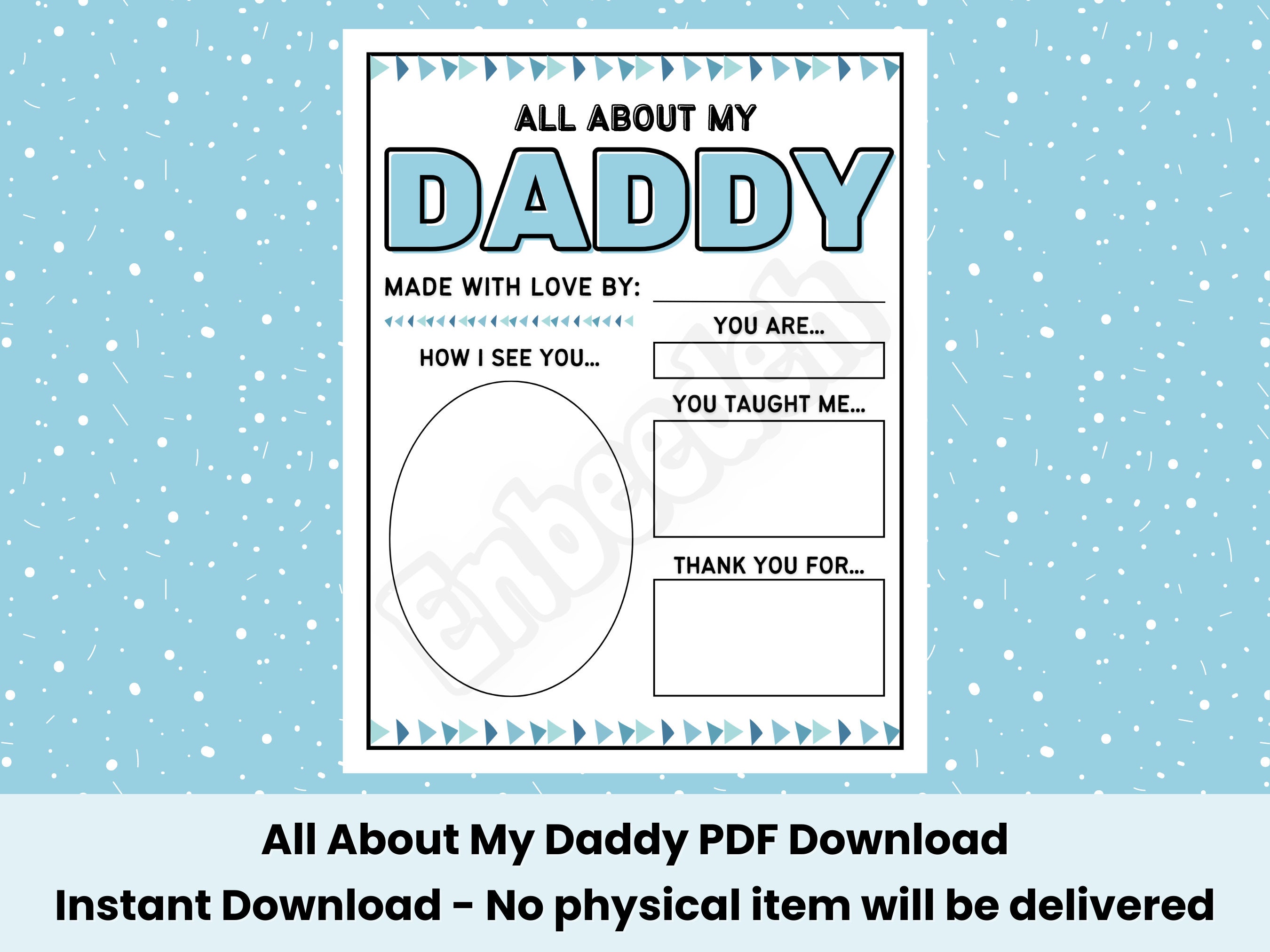 All About My Dad Printable Fathers Day T All About My Daddy Fathers