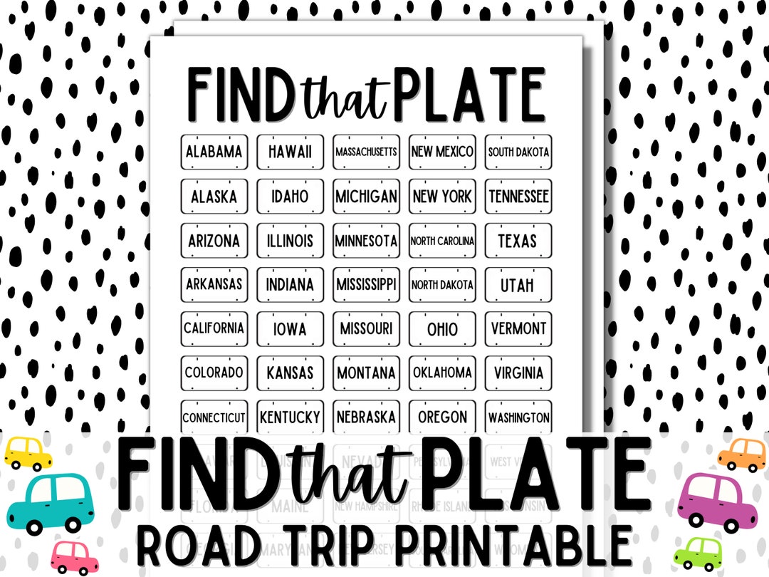 License Plate Game | Road Trip Coloring Page Printable for Kids ...