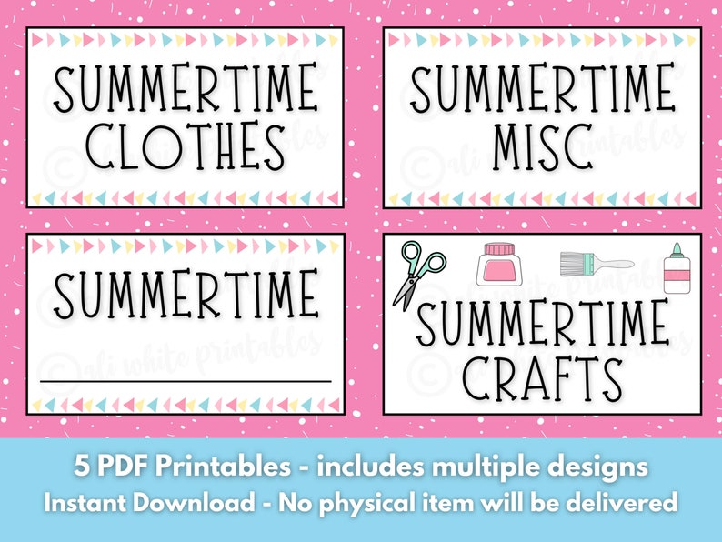 Summer Storage Labels Tags | Printable PDF | Pool Storage | Outside ...