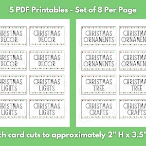 Printable Christmas Holiday Storage Labels Tags Instant Download PDF ...